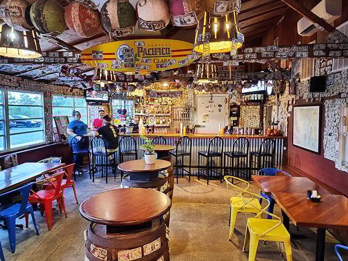 The bar showcases an impressive array of spirits, but the real magic happens when they're transformed into signature Eastern Shore cocktails.