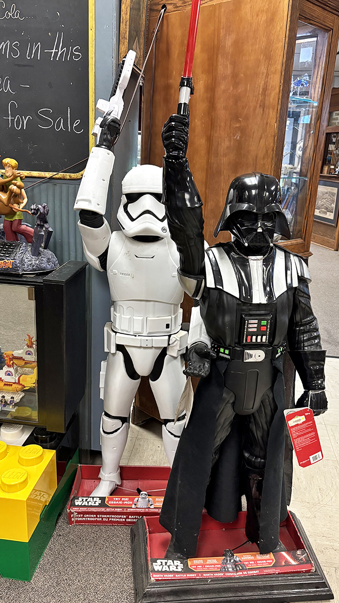 The Empire's forces have infiltrated the antique mall! These life-size Star Wars figures prove vintage doesn't always mean Victorian.