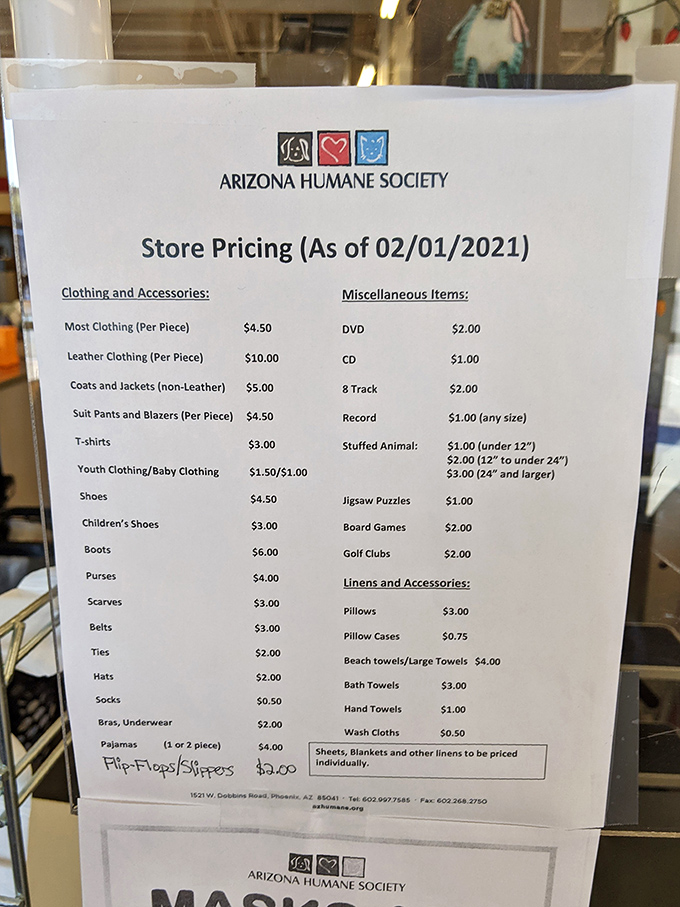The price list that launches a thousand bargains&mdash;proof that supporting animal welfare doesn't have to break your personal bank.