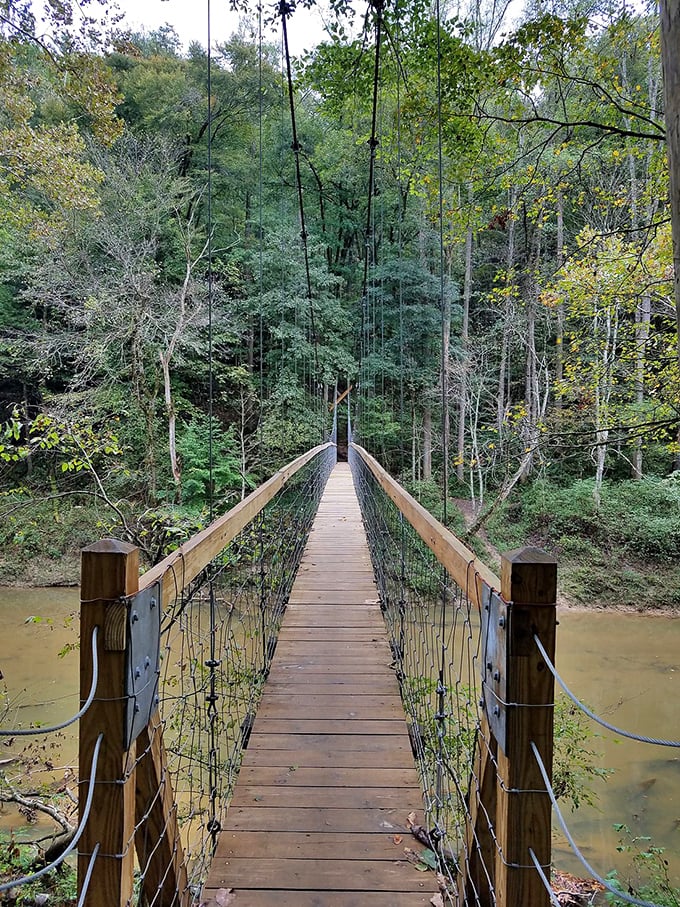 Crossing this suspension bridge feels like walking into an adventure novel&mdash;the kind where retirement means beginning exciting new chapters rather than ending old ones.