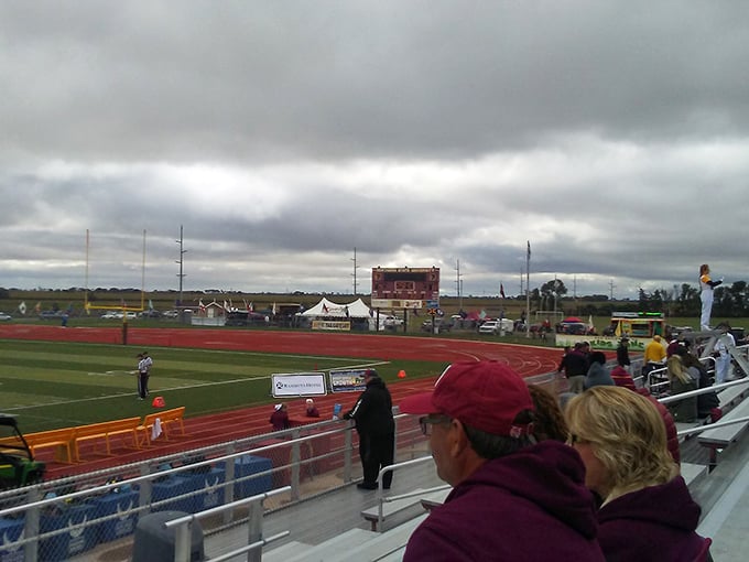 Swisher Field stands ready for Friday night lights, where entire communities gather to cheer hometown heroes.