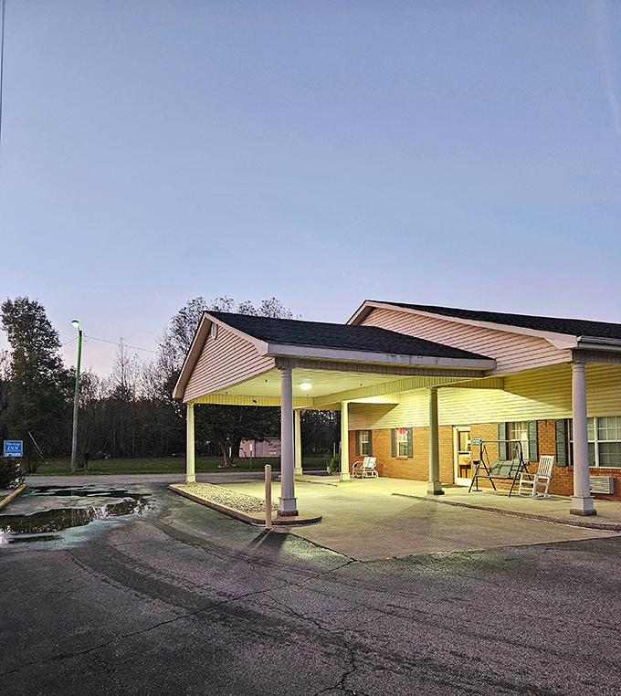 The Heritage Inn's warm porch lights welcome weary travelers like a grandmother who's been expecting you all along.