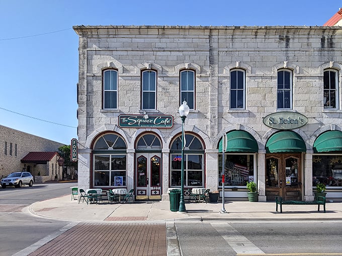 The Square Cafe occupies prime corner real estate in a limestone building that's witnessed generations of Granbury residents gathering for coffee and conversation.