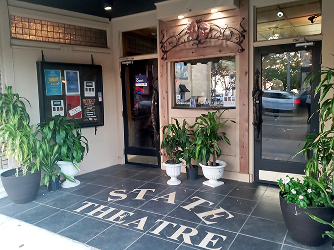 The State Theatre's entrance promises cultural delights in an intimate setting &ndash; Broadway's spirit with small-town heart.