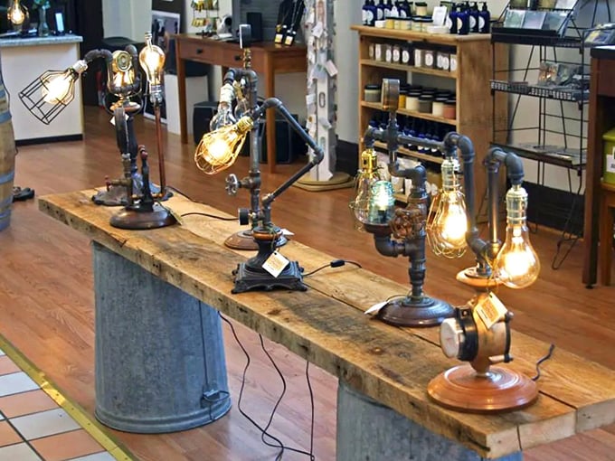 Edison would approve! These handcrafted lights illuminate more than rooms &ndash; they showcase the artisanal spirit that makes Troutdale a treasure trove for unique finds.