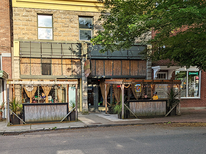 The Tiki Tap House brings a touch of tropical whimsy to the Pacific Northwest, its bamboo-framed windows promising exotic flavors in unexpected surroundings.