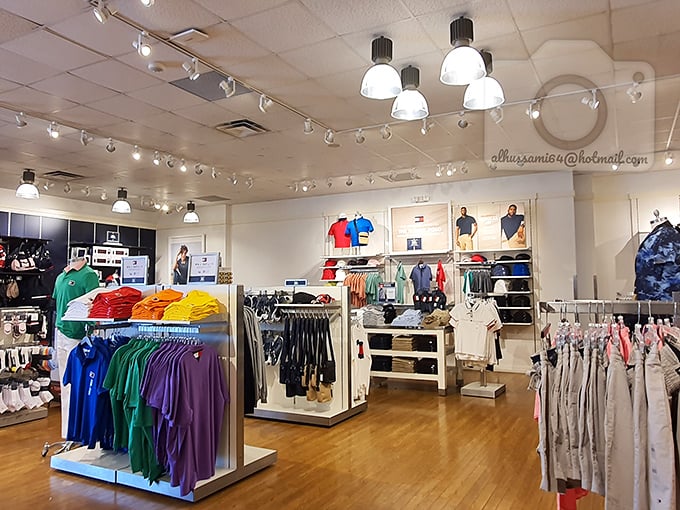 Tommy Hilfiger's outlet store interior showcases classic American style without the heart-stopping department store price tags.