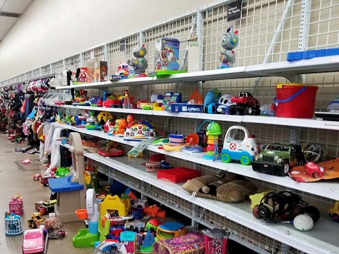 Childhood nostalgia by the shelf &ndash; these toys have already proven their durability through one kid's love and are ready for round two.