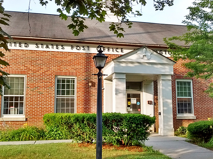 Even the post office building looks like it belongs in a Norman Rockwell painting around here. 