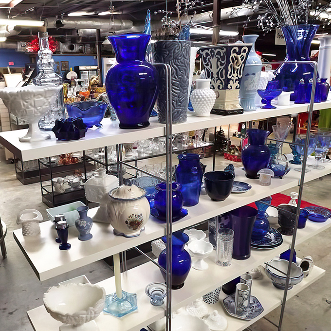 The cobalt blue vase collection alone is worth the trip&mdash;these aren't just containers, they're conversation pieces waiting to happen.