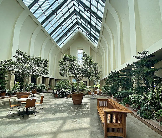 Cathedral ceilings in the visitor center make even plant shopping feel like a spiritual experience.