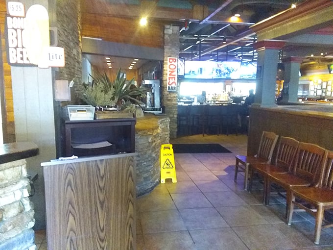 The entrance area&mdash;where anticipation builds and the aroma of smoked meats provides a preview of coming attractions.