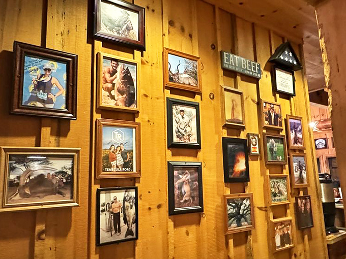 The wall doesn't just have decorations &ndash; it has stories. Each frame is like a chapter in the great American cookbook of life.