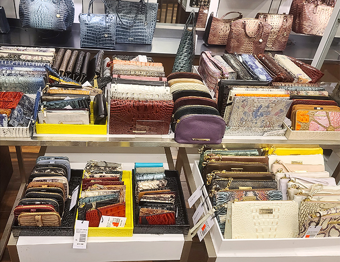 Wallet wonderland with exotic textures and colors. Like a leather rainbow organized into neat little rectangles of temptation.