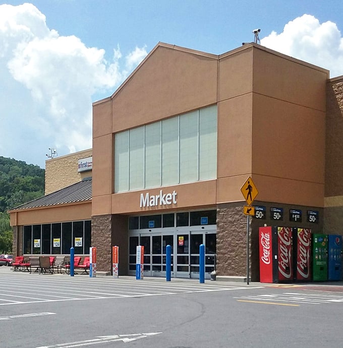 Even big-box retail finds a way to blend into Rogersville's landscape, nestled against the hills that cradle the town.