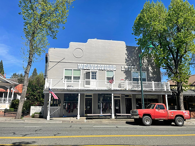 The Weaverville Hotel stands as a testament to the town's history, though I suspect the Wi-Fi is considerably better than in 1880.
