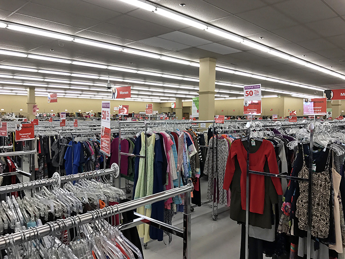 Fashion democracy in action. These racks contain everything from workday basics to special occasion showstoppers, all waiting for their second act.