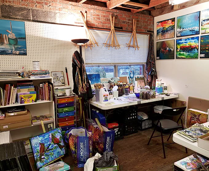 Not just an art corner but a creativity laboratory where someone's imagination once took flight among brushes, canvases, and possibility.