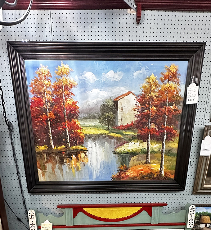 That painting knows what you did last summer, and the ornate frames below aren't judging your decorating choices one bit.