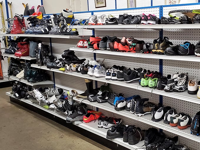 Shoe heaven or sneaker purgatory? Either way, these shelves offer footwear options for every adventure from hiking to dancing.