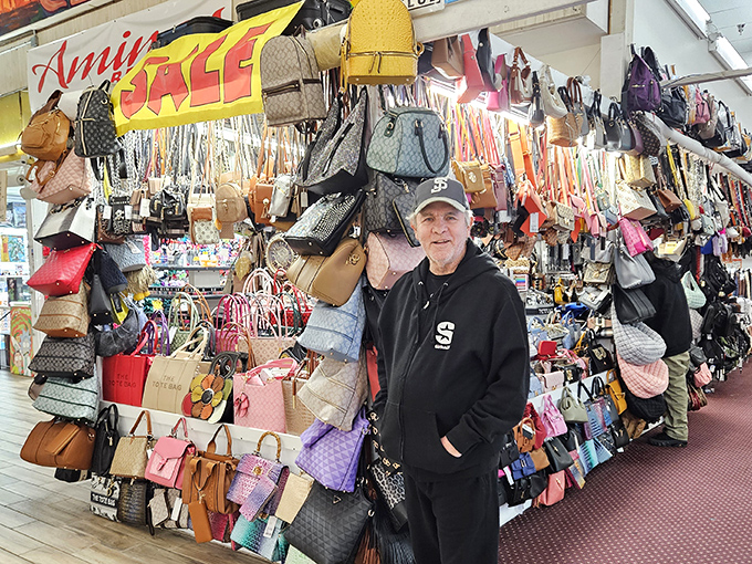 The handbag wall&mdash;where purses of every shape, size, and questionable authenticity hang like fashionable fruit ripe for the picking.