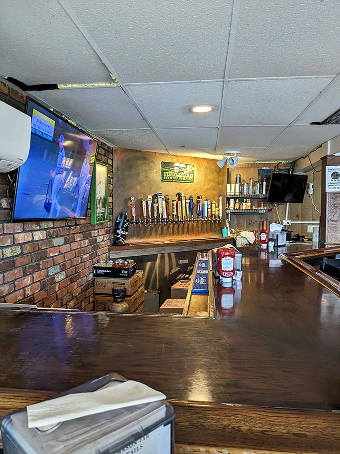 That tap handle lineup represents serious thought about beer selection, featuring Vermont's finest alongside other worthy contenders from beyond our borders. 