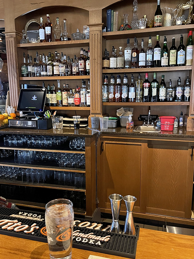 A well-stocked bar ready to mix up memories and maybe blur a few too.