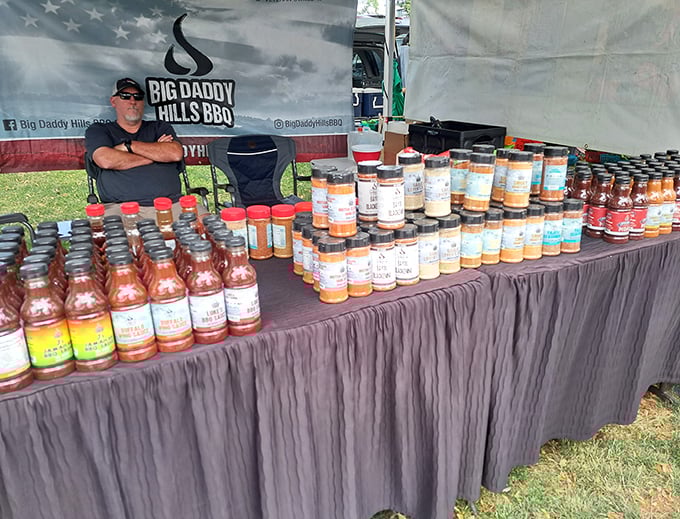 BBQ sauce bottles standing at attention like delicious soldiers &ndash; each one promising to rescue your backyard cookout from the dreaded realm of blandness.