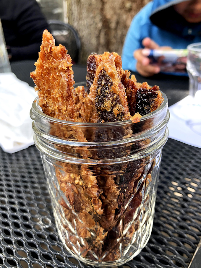 Pig Candy in a jar&mdash;because the best things in life come in small packages and involve bacon transformed into something magical.