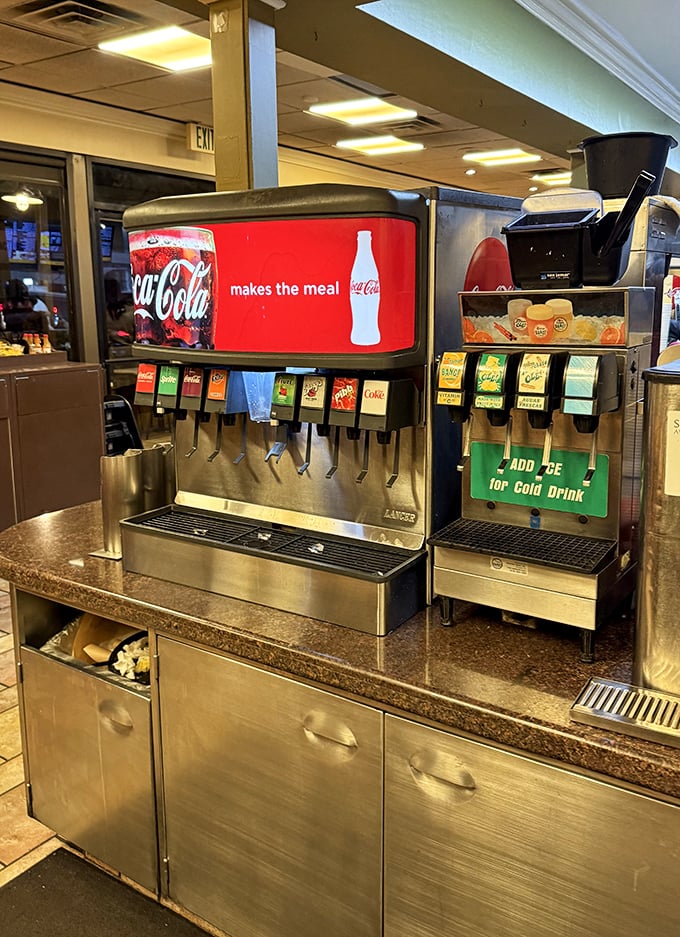Old-school soda fountains: delivering liquid happiness one perfectly carbonated cup at a time. Some technology needs no improvement.