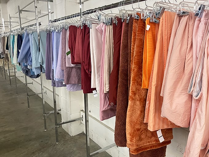 The clothing section's color-coded organization would make Marie Kondo weep with joy—finding that perfect blouse has never been easier.