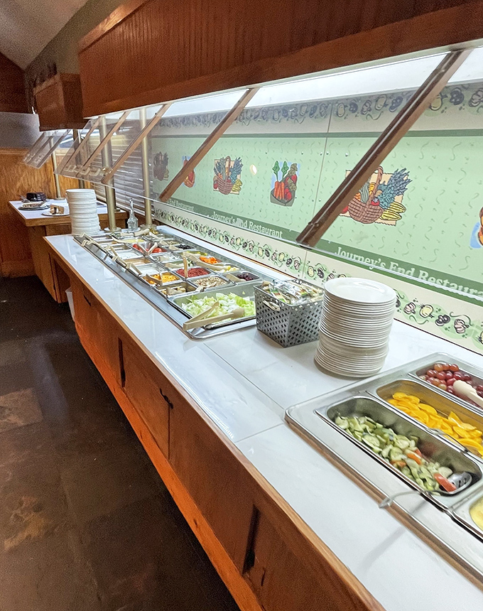 The buffet line at Journey's End&mdash;where diet plans go to die and "I'll just have a little taste" becomes a magnificent lie.