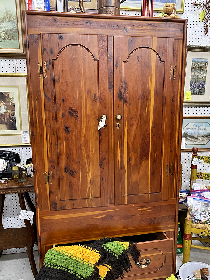 Solid wood craftsmanship with character lines earned over decades—furniture that tells stories without saying a word.