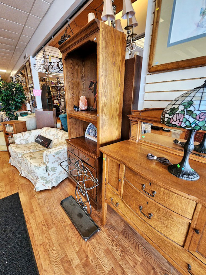 Solid wood furniture with character you can't find in assembly-required big box stores. That oak dresser has survived decades and still looks magnificent.