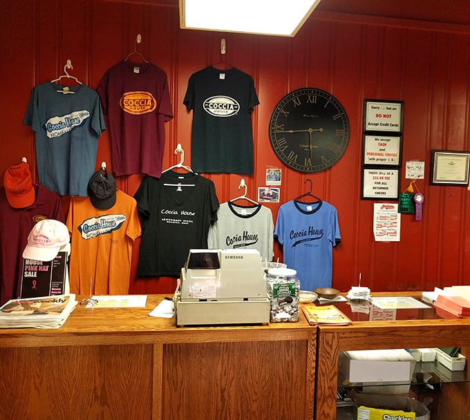 Merchandise that lets you wear your pizza allegiance proudly. When a restaurant sells t-shirts and people actually buy them, you know it's special.