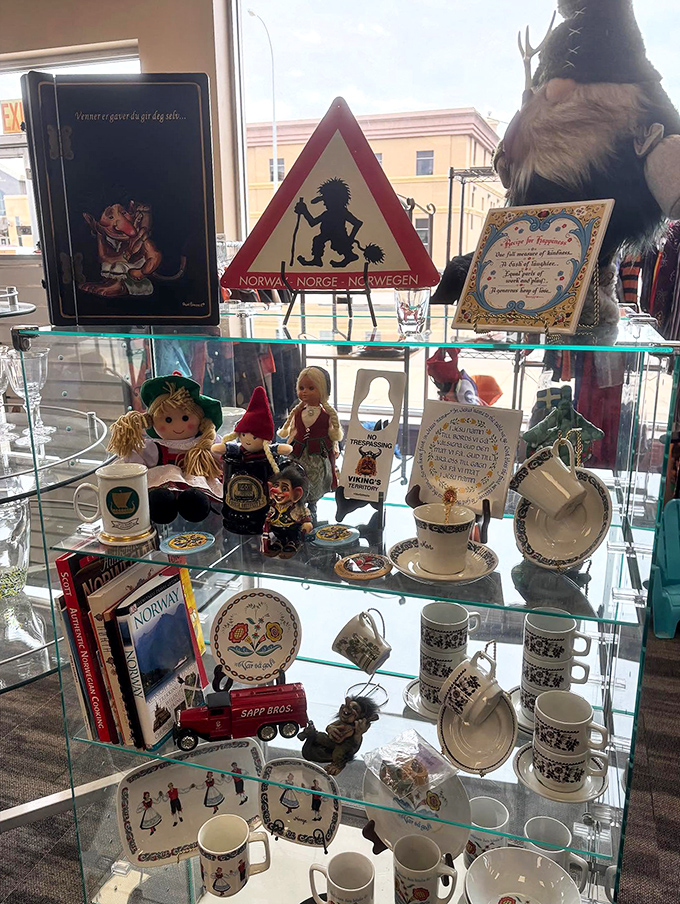 The Scandinavian display case&mdash;where Norwegian trolls and decorative plates remind you of North Dakota's heritage with charming kitsch appeal.