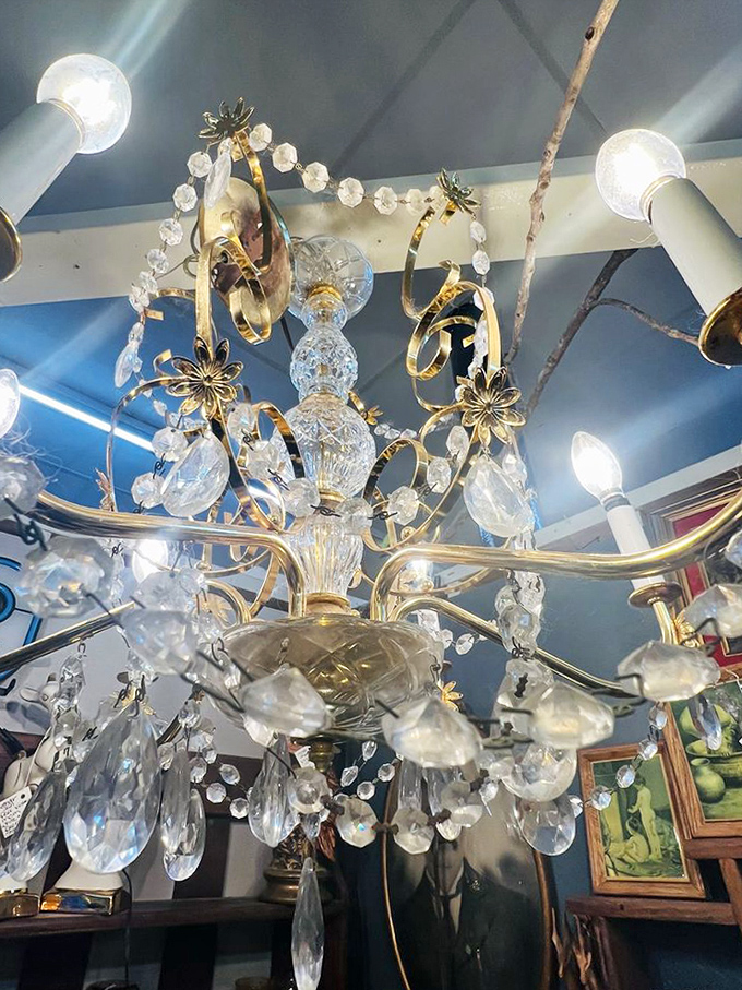 Chandeliers that have witnessed countless dinner parties and celebrations. Imagine the conversations that have sparkled beneath these crystals over decades.
