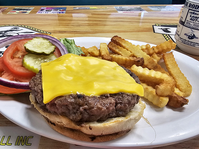 This cheeseburger doesn't need truffle aioli or artisanal buns to make its point &ndash; just quality beef, melty American cheese, and those perfect crinkle fries.