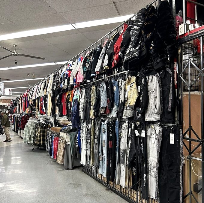 A clothing selection that would make any fashionista's wallet sigh with relief. The thrill of the hunt with none of the department store sticker shock.