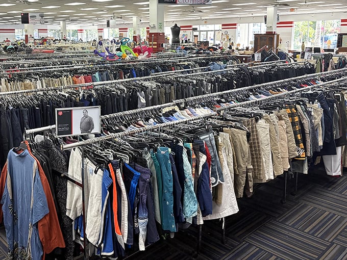 Racks upon racks of clothing stretch toward the horizon&mdash;a fashionista's playground where patience yields designer rewards.