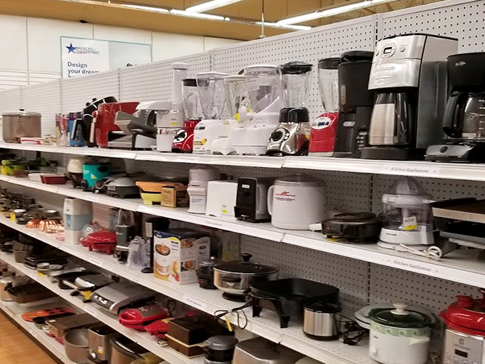 Small appliance adoption center where coffee makers, blenders, and toasters wait for their forever homes. That Keurig has miles left to brew!