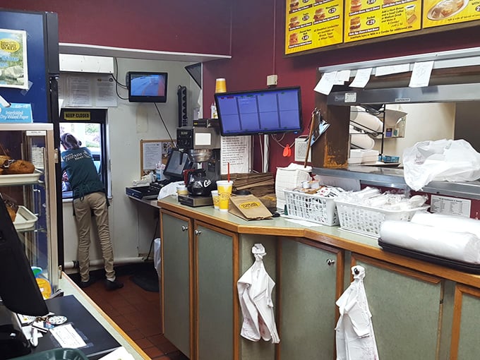 Where the magic happens&mdash;Tudor's efficient kitchen line churns out biscuit perfection with the precision of a well-oiled machine.