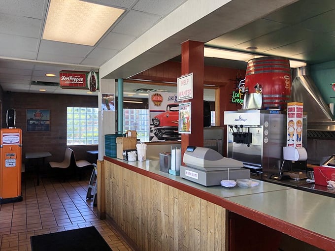 Where orders are placed and burger magic begins. No fancy POS systems here&mdash;just efficient service that hasn't changed in generations.