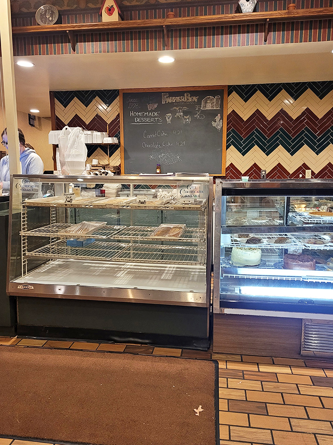 The dessert display case—where willpower goes to die and "I'll just have coffee" turns into "and a slice of that, please."