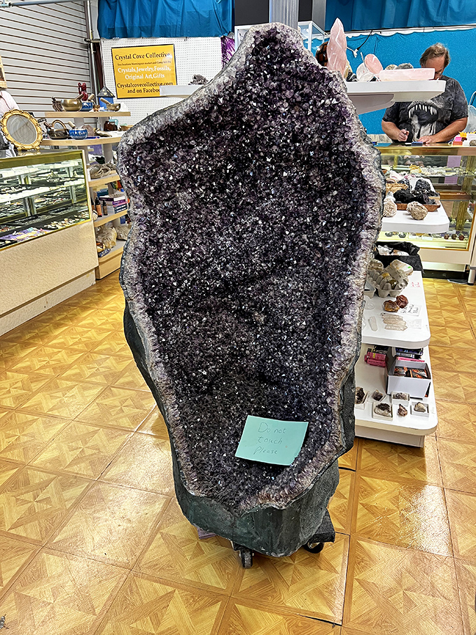 This amethyst geode isn't just a rock&mdash;it's nature's art installation that doubles as the ultimate conversation piece for your living room.