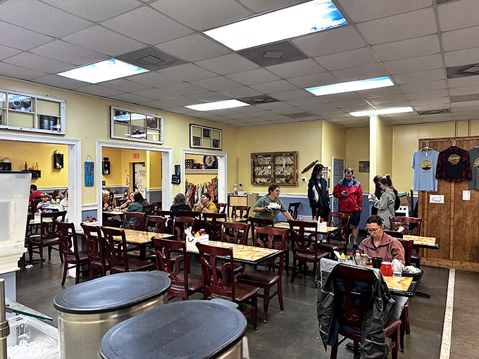 A dining room filled with the happiest people in North Carolina. Nothing brings strangers together like the mutual appreciation of exceptional biscuits.
