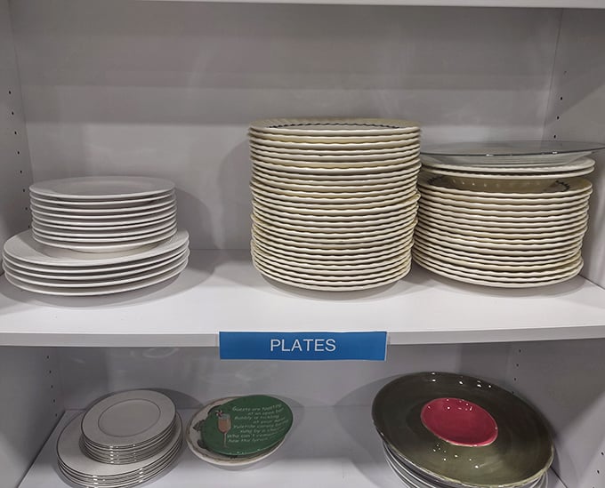Plates upon plates upon plates! Host a dinner party for twenty without the matching-set markup. Mismatched is the new matched.