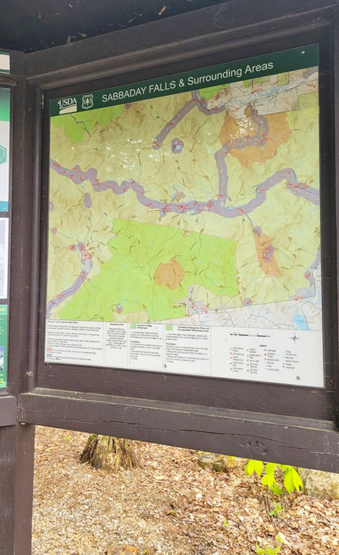 The original GPS system. Before smartphones told us where to go, these trail maps guided adventurers with the promise of waterfall rewards ahead.