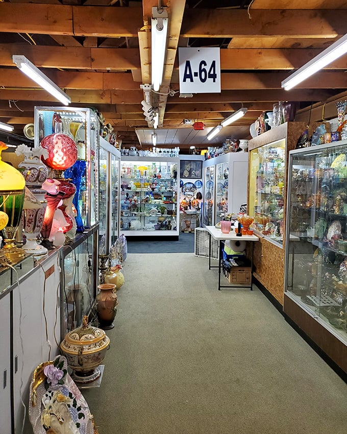 Aisle A-64 stretches before you like the Yellow Brick Road of collectibles, each display case a window into obsessions both familiar and fascinatingly foreign.
