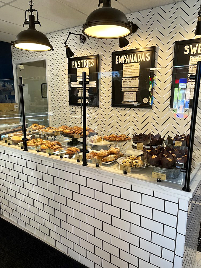 The display case—where diet plans go to die and "I'll just have one" becomes the day's most laughable fiction.